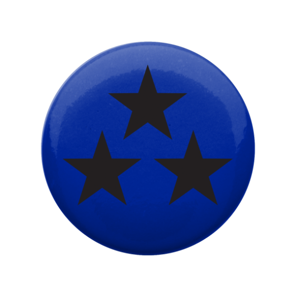 Three Star Button Badge - ML Badges